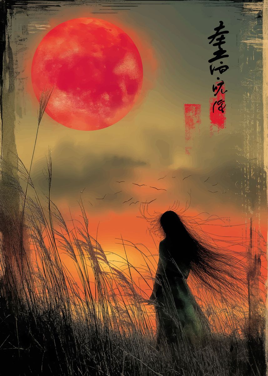 'Ethereal Red moon' Poster, picture, metal print, paint by Anima Art ...