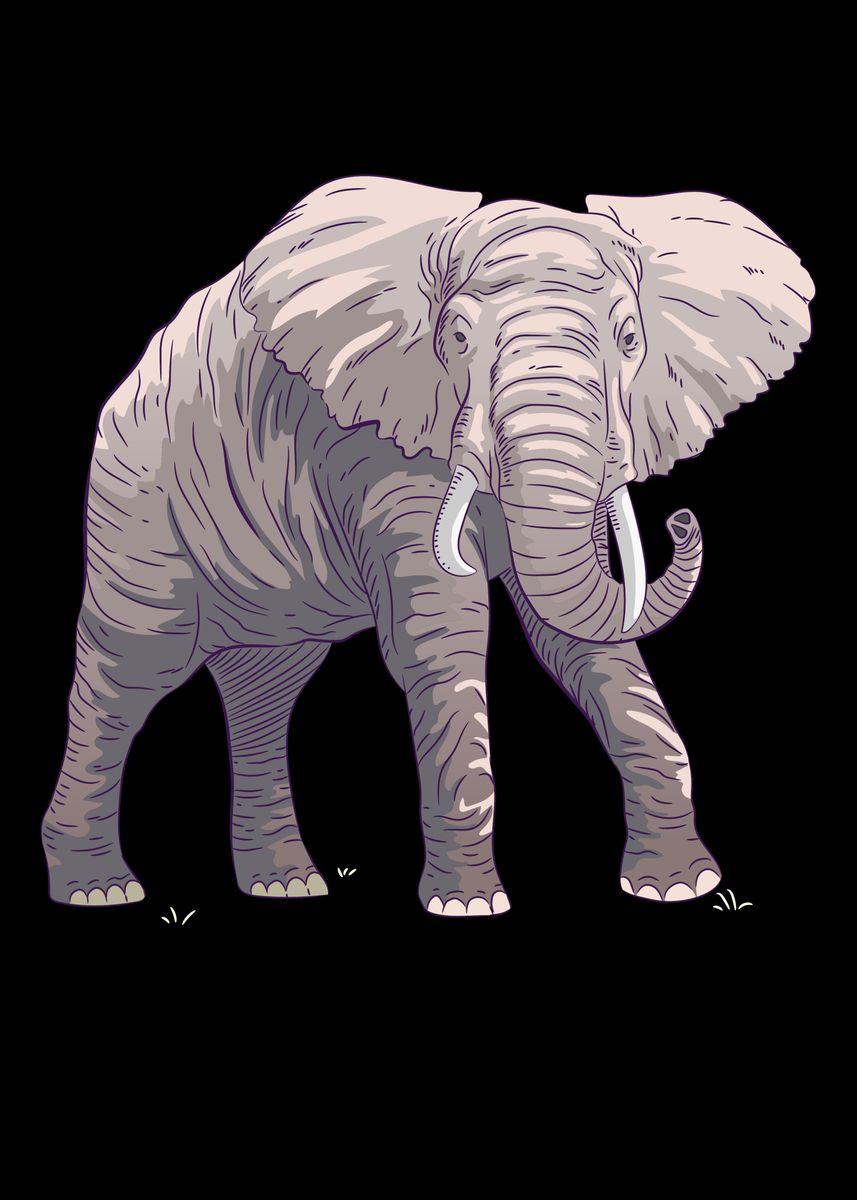 'Elephant Spirit Guide' Poster, picture, metal print, paint by Dominik ...