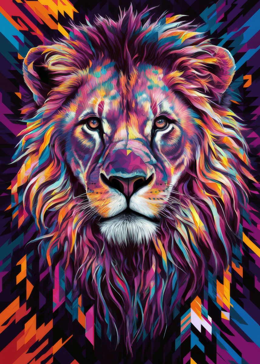 'Lion Animals' Poster, picture, metal print, paint by DecoyDesign ...