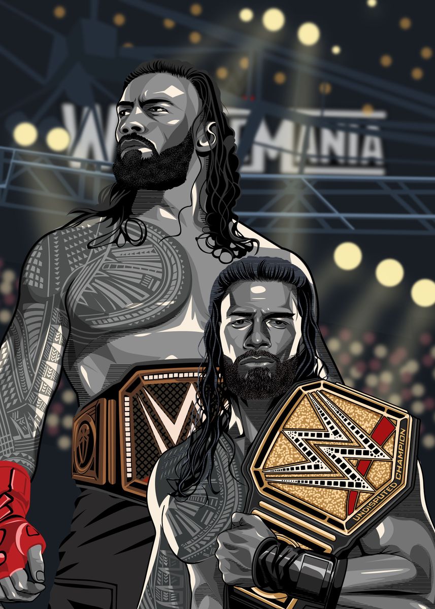 'Roman Reigns 4' Poster, picture, metal print, paint by Zell Zell ...