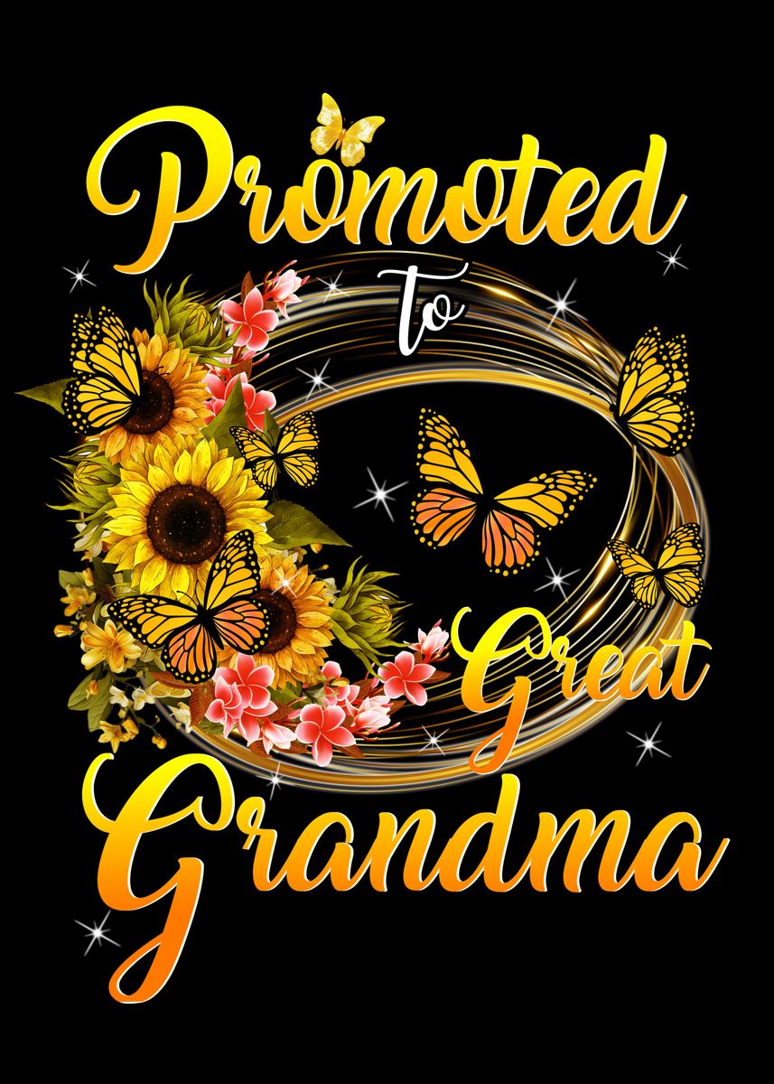 'Promoted to Great Grandma' Poster, picture, metal print, paint by ...