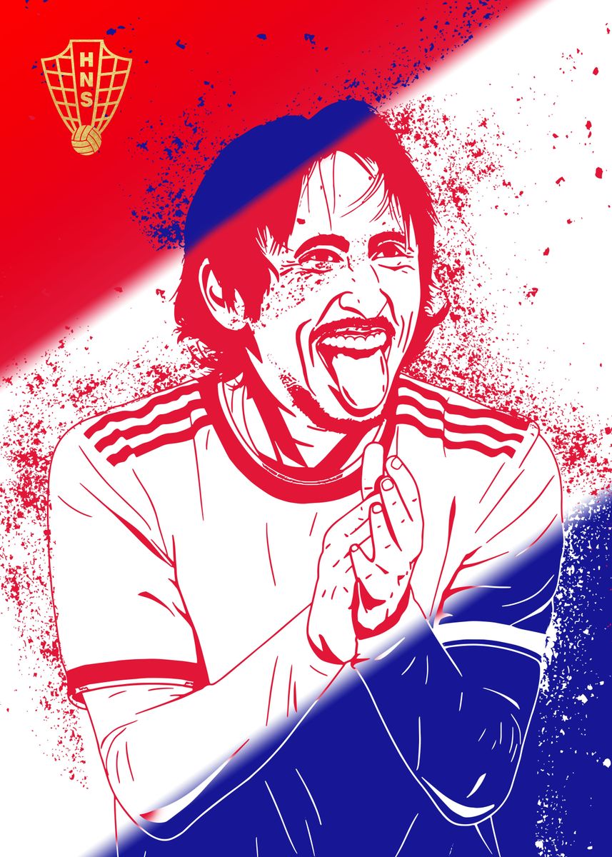 'Luka Modric Croatia play' Poster, picture, metal print, paint by Van ...
