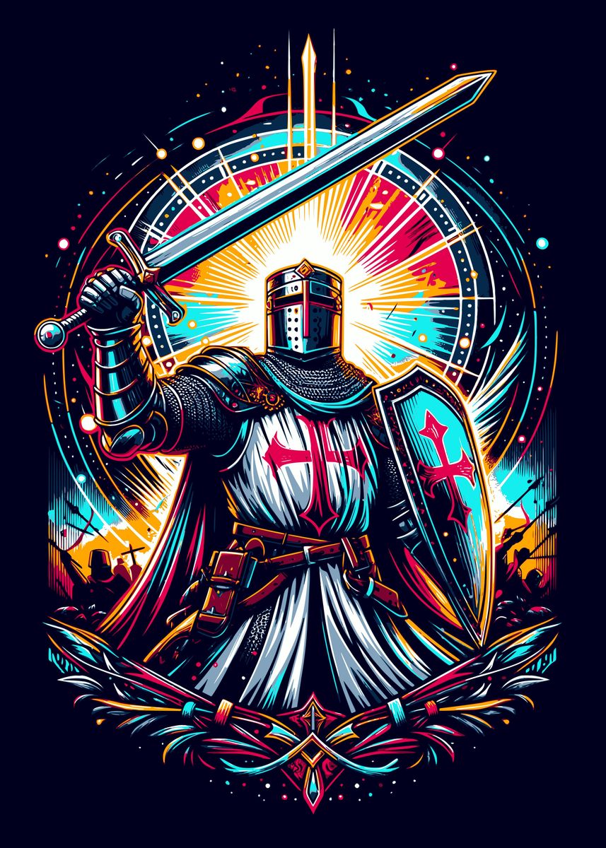 'Deus Vult' Poster, picture, metal print, paint by du giang | Displate