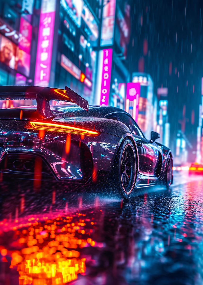 'Neon Speed' Poster, picture, metal print, paint by Angel Ethereal ...