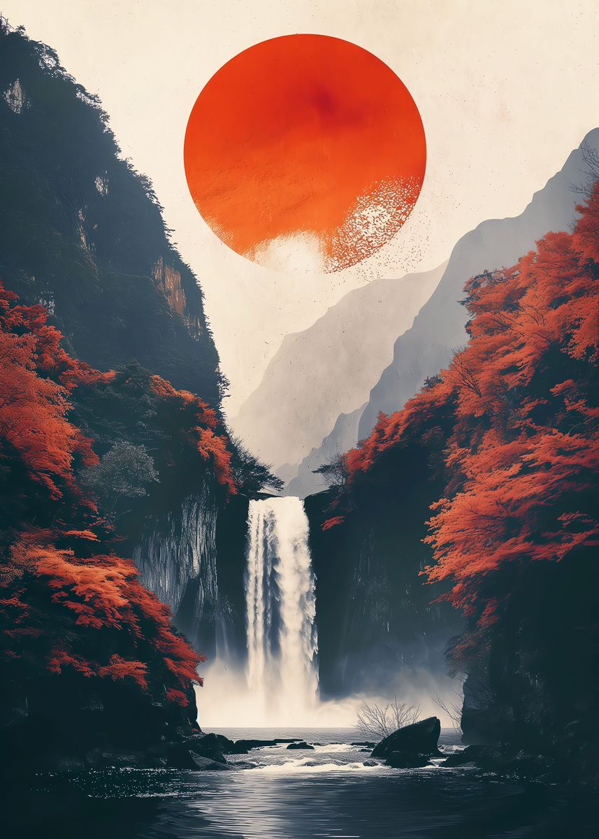'Japanese Scenery' Poster, picture, metal print, paint by Echelon IMG ...