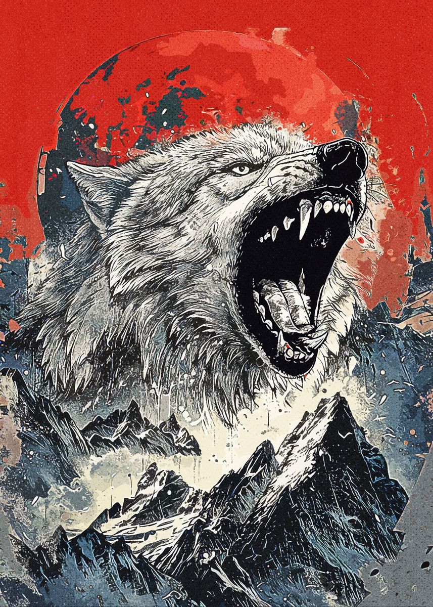 'Wolf Wild Nature' Poster, picture, metal print, paint by Erick Sato ...