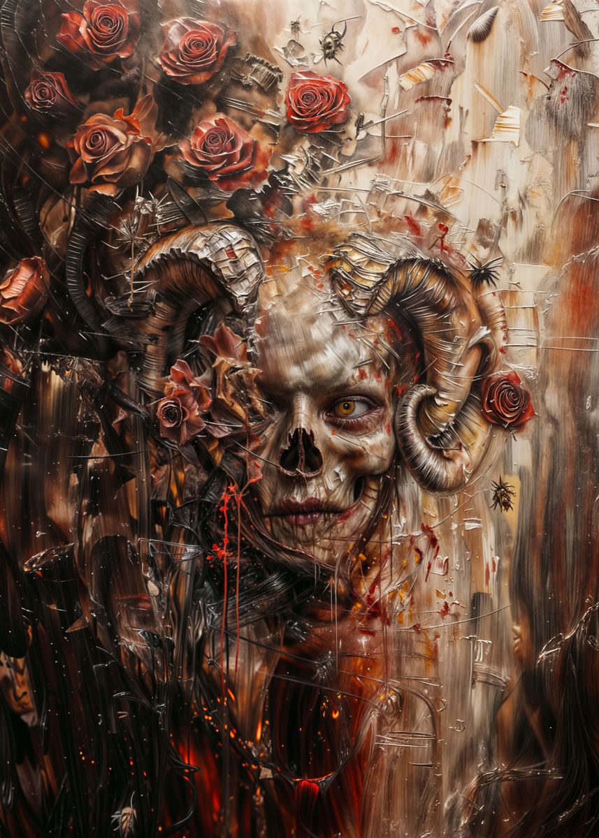 'Floral Decay' Poster, picture, metal print, paint by PMVisual | Displate