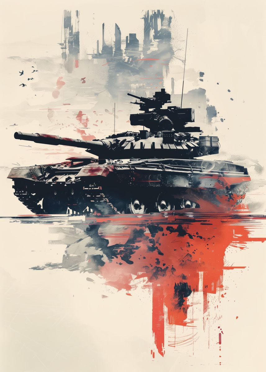 'The Minimalistic Tank' Poster, picture, metal print, paint by Muntwalt ...