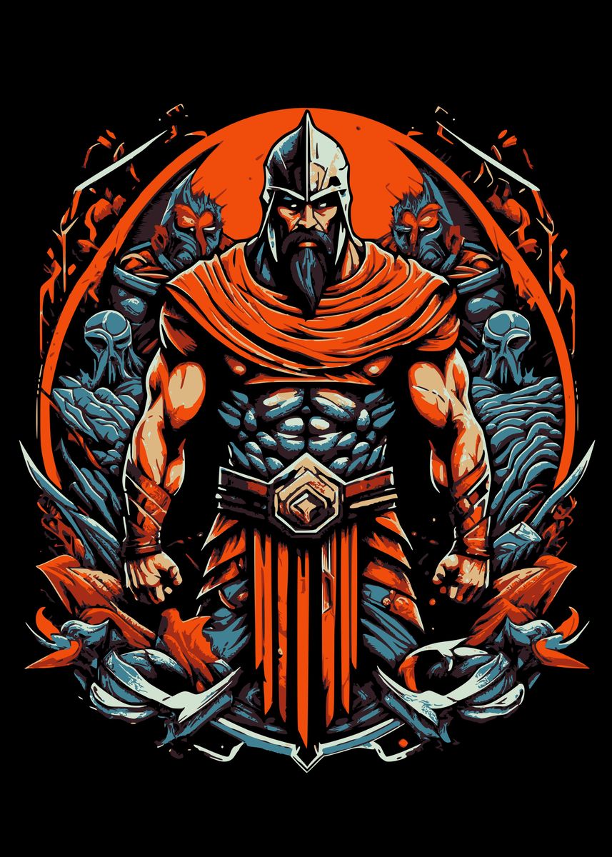 'spartan warrior' Poster, picture, metal print, paint by du giang ...