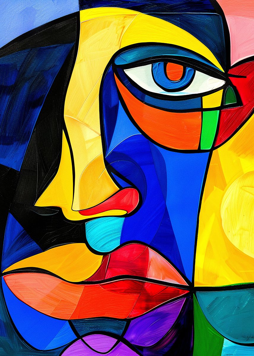 'Abstract Face' Poster, picture, metal print, paint by Wasi Blond ...