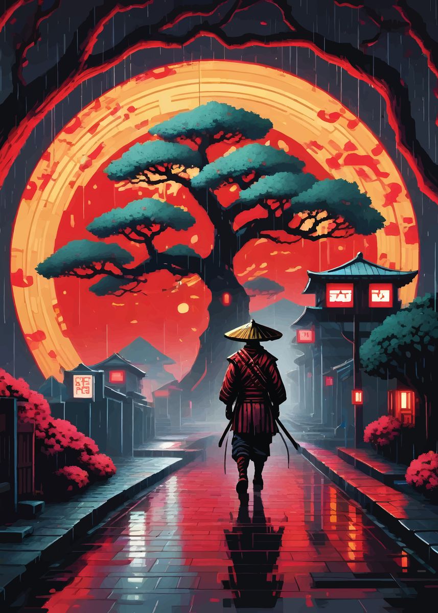 'Abstract japan street' Poster, picture, metal print, paint by Alex ...