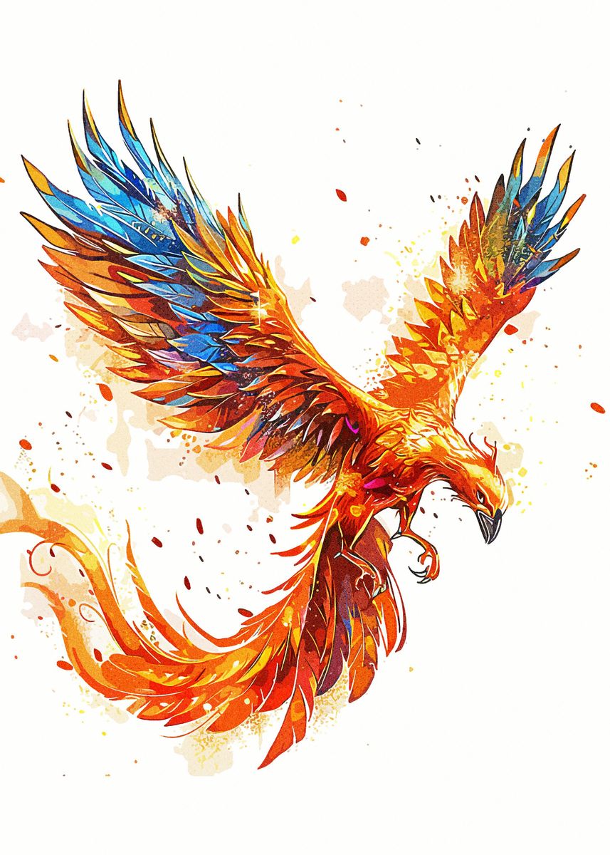 'Phoenix Minimalist' Poster, picture, metal print, paint by Fanth ...