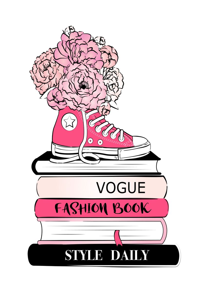'Converse Books Fashion' Poster, picture, metal print, paint by Martina ...