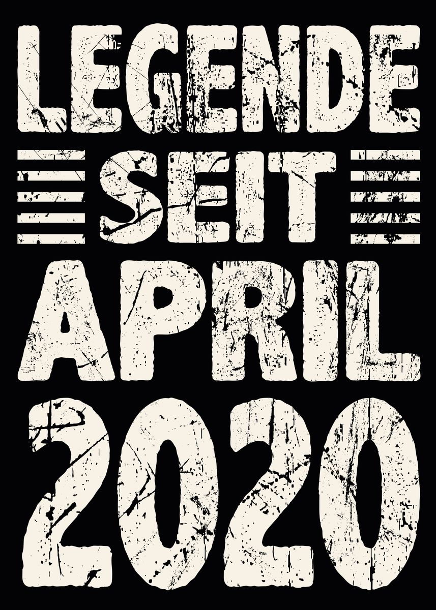 'April 2020 4 Jahre' Poster, picture, metal print, paint by Bombdesign ...