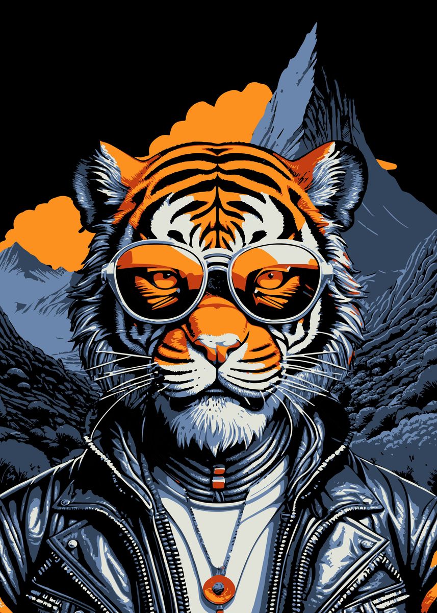 'tiger gangster pop art' Poster, picture, metal print, paint by du ...