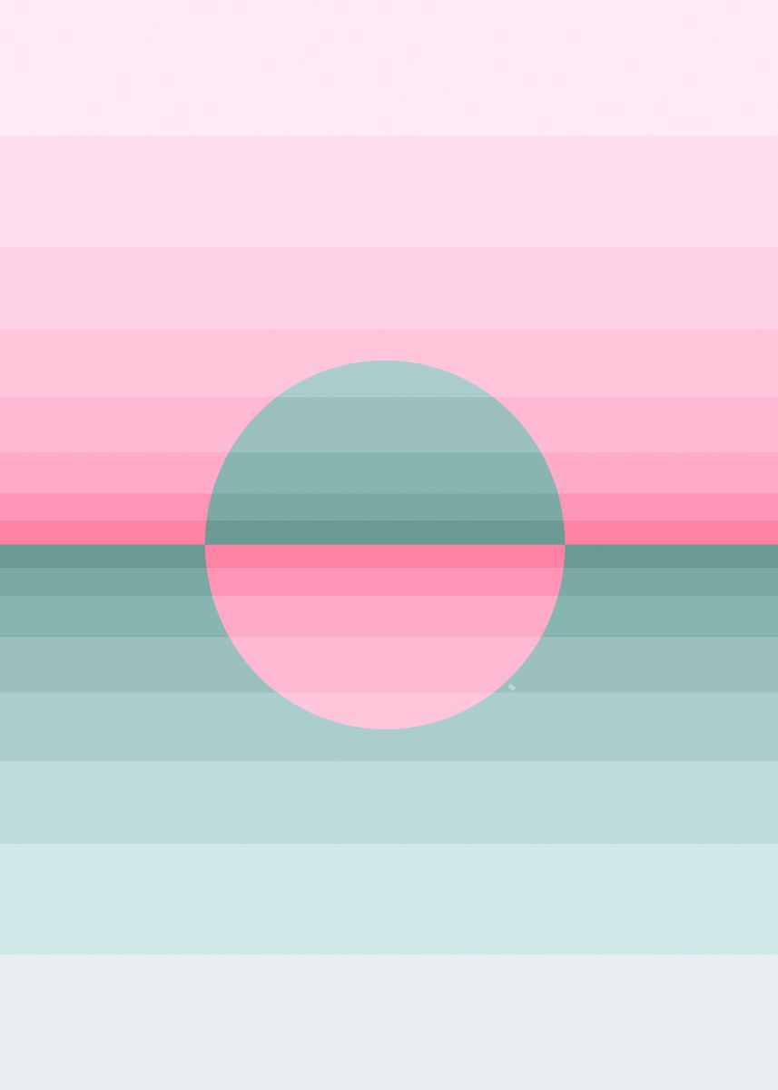 'Neon Sunset Scene' Poster, picture, metal print, paint by Martina ...