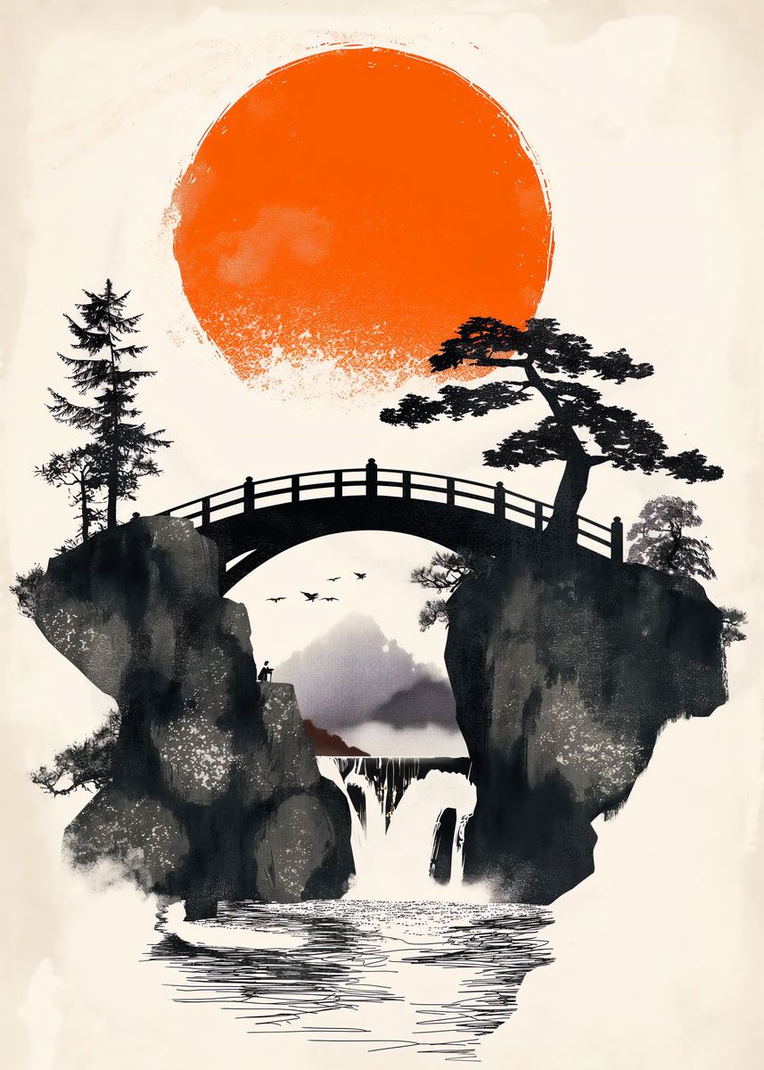 'Japanese scenery' Poster, picture, metal print, paint by Echelon IMG ...