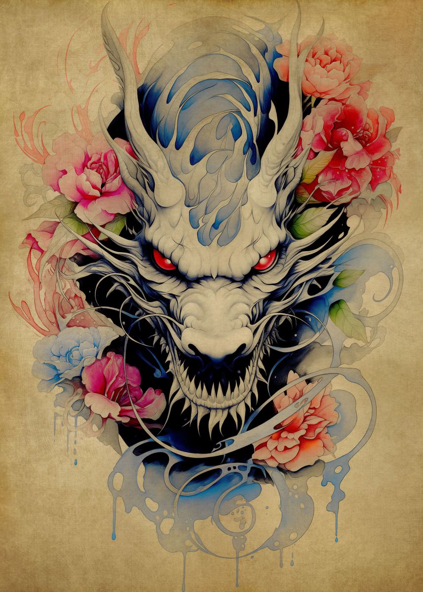 'Dragon Scroll No9' Poster, picture, metal print, paint by Boot Hill ...