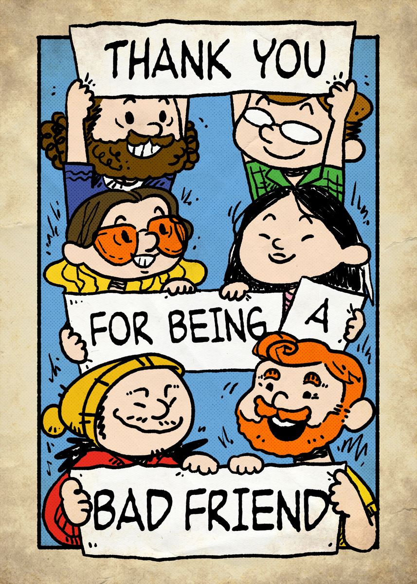 'Thank You' Poster, picture, metal print, paint by Bad Friends | Displate