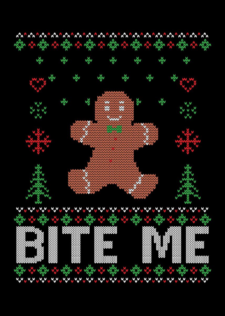 'bite me christmas' Poster, picture, metal print, paint by Yacoub Al ...