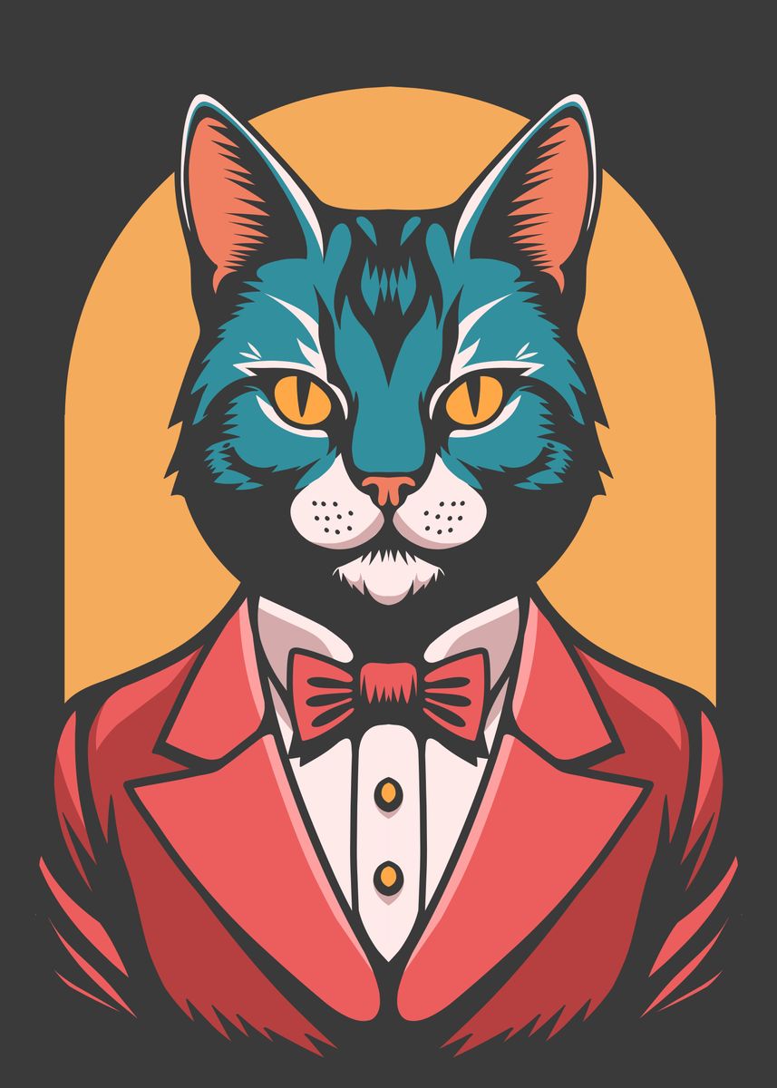 'The Big Boss Cat' Poster, picture, metal print, paint by Milhad Art ...