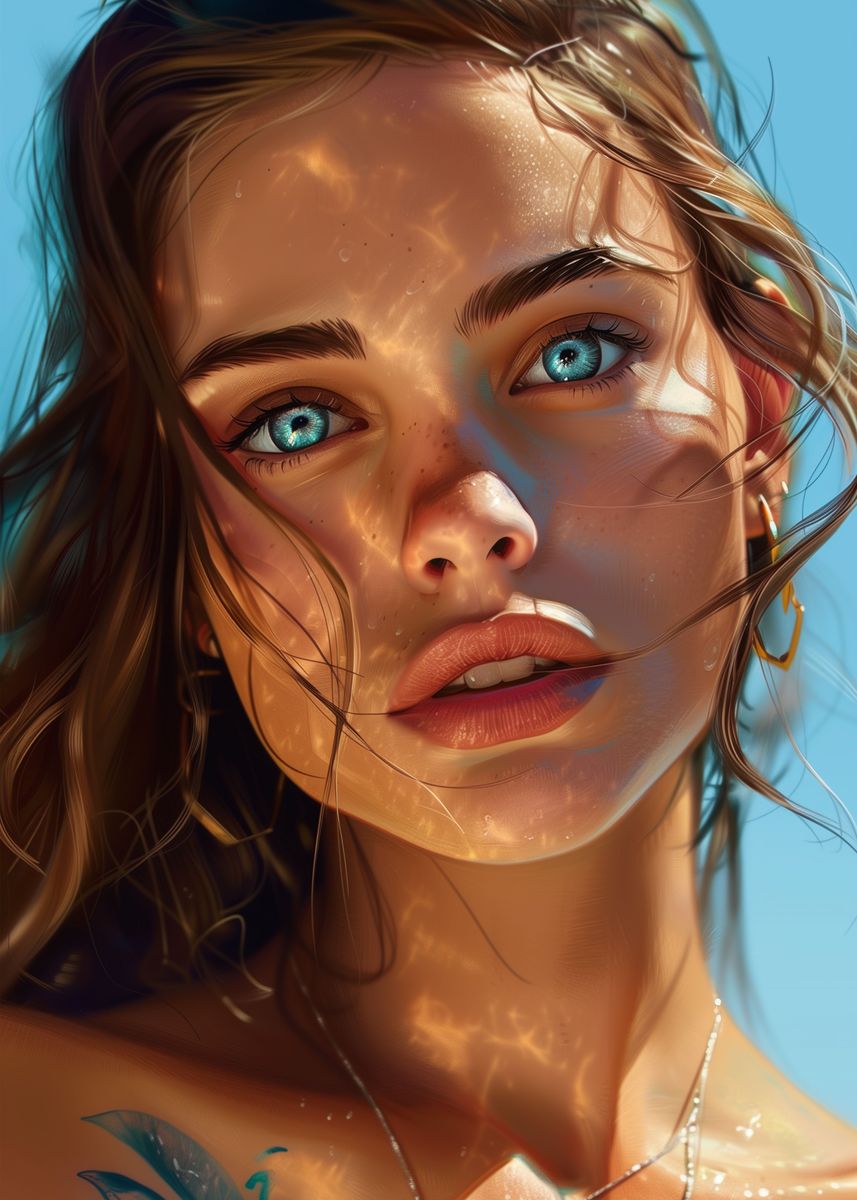 'Most Beautiful model' Poster, picture, metal print, paint by Luxury ...