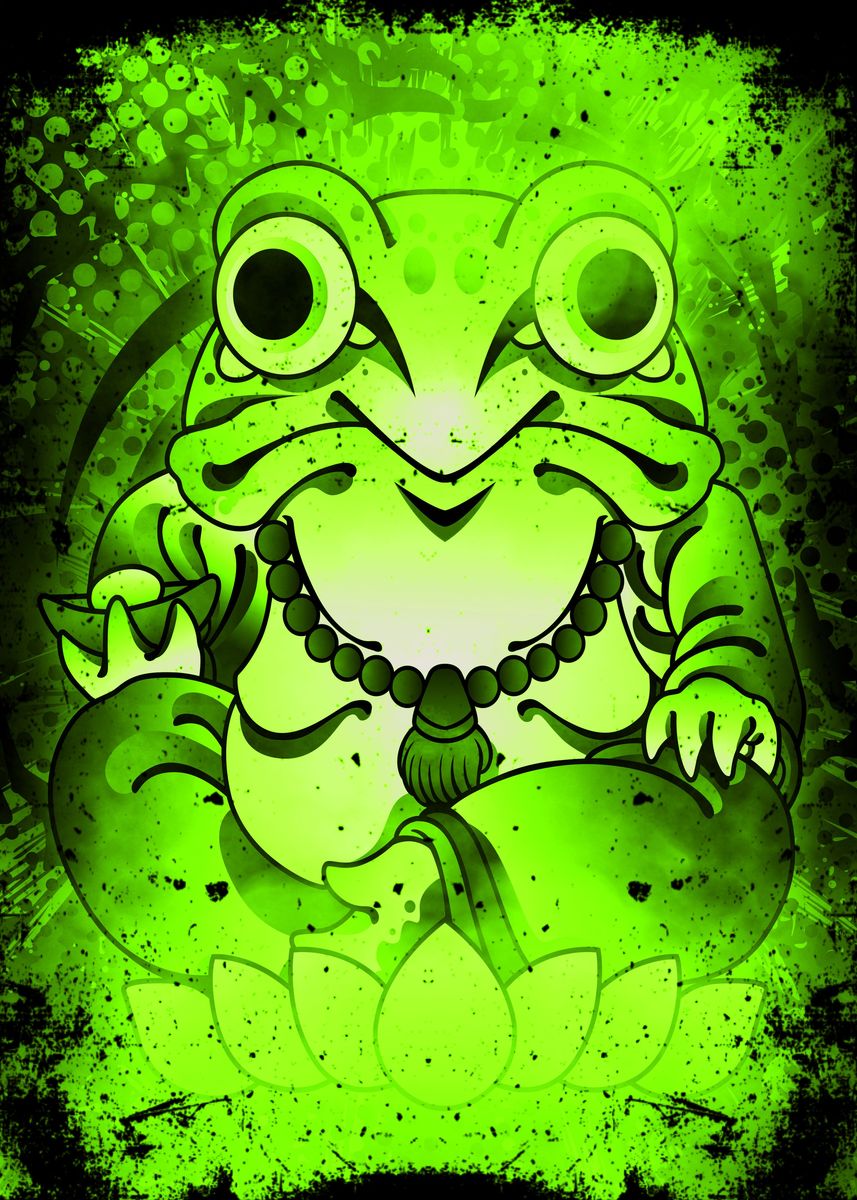 'Frog Monk' Poster, picture, metal print, paint by Donero | Displate