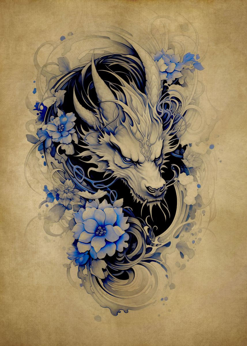 'Dragon Scroll No5' Poster, picture, metal print, paint by Boot Hill ...