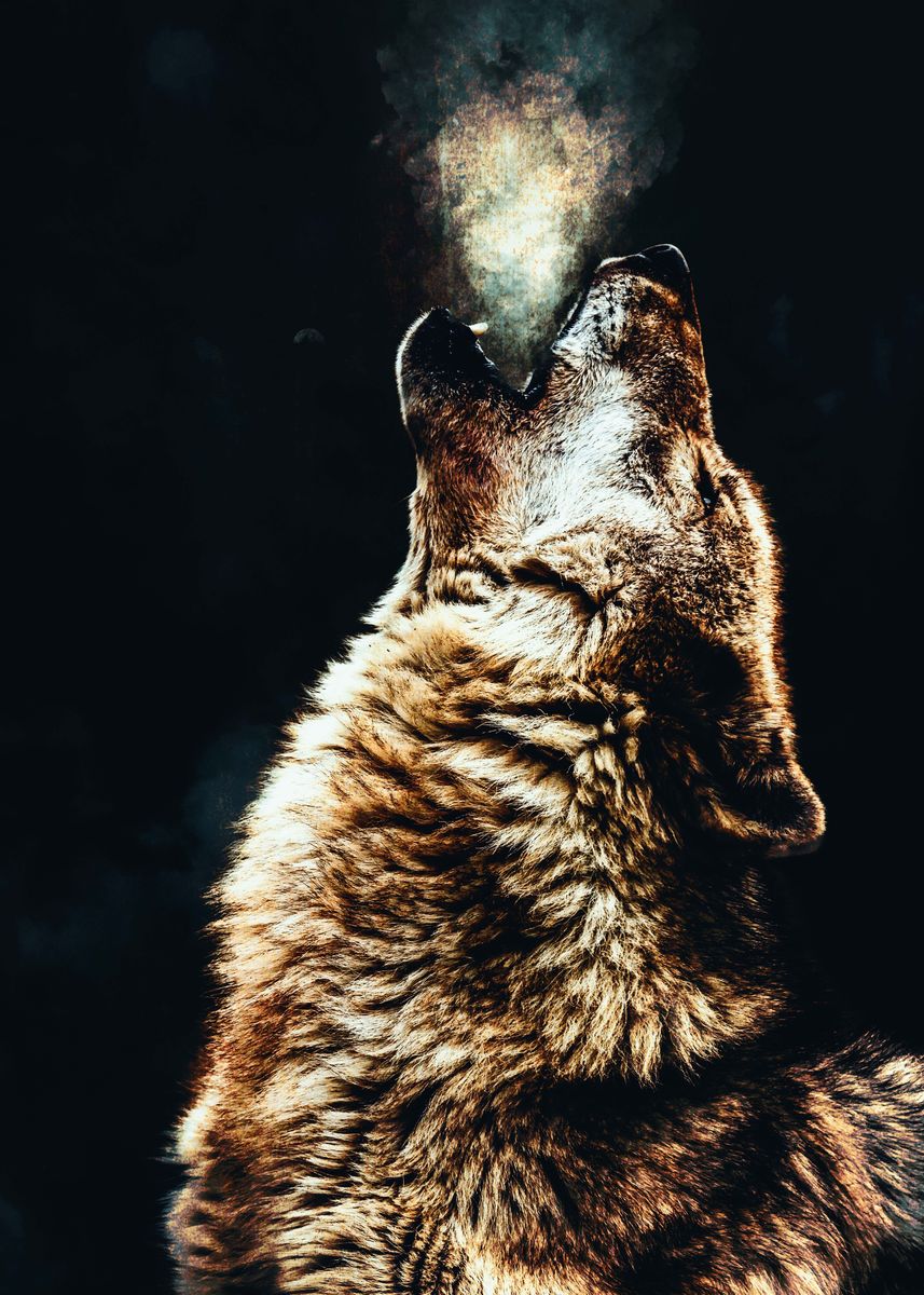 'Howling Wolf' Poster, picture, metal print, paint by Wouter Rikken ...