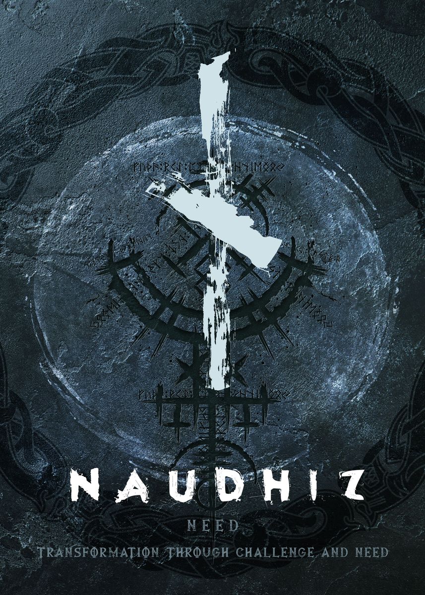 'The Rune Naudhiz' Poster, picture, metal print, paint by ikaruna ...