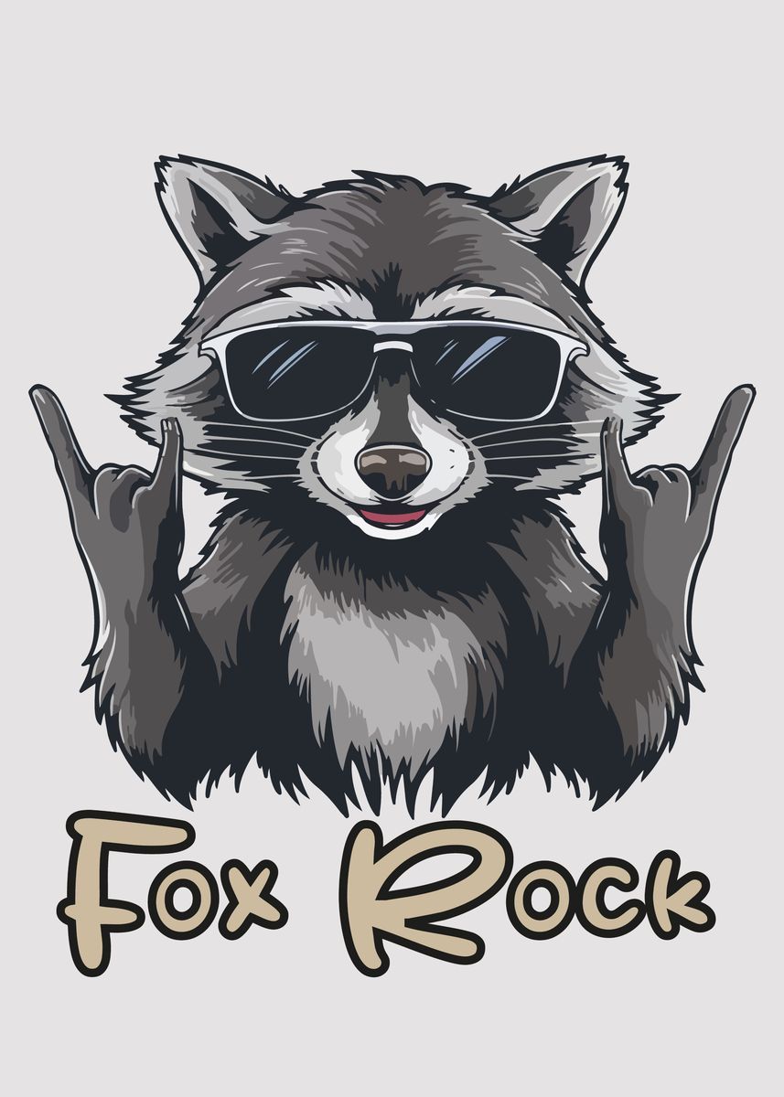 'Fox Rock ' Poster, picture, metal print, paint by thoif mandala | Displate