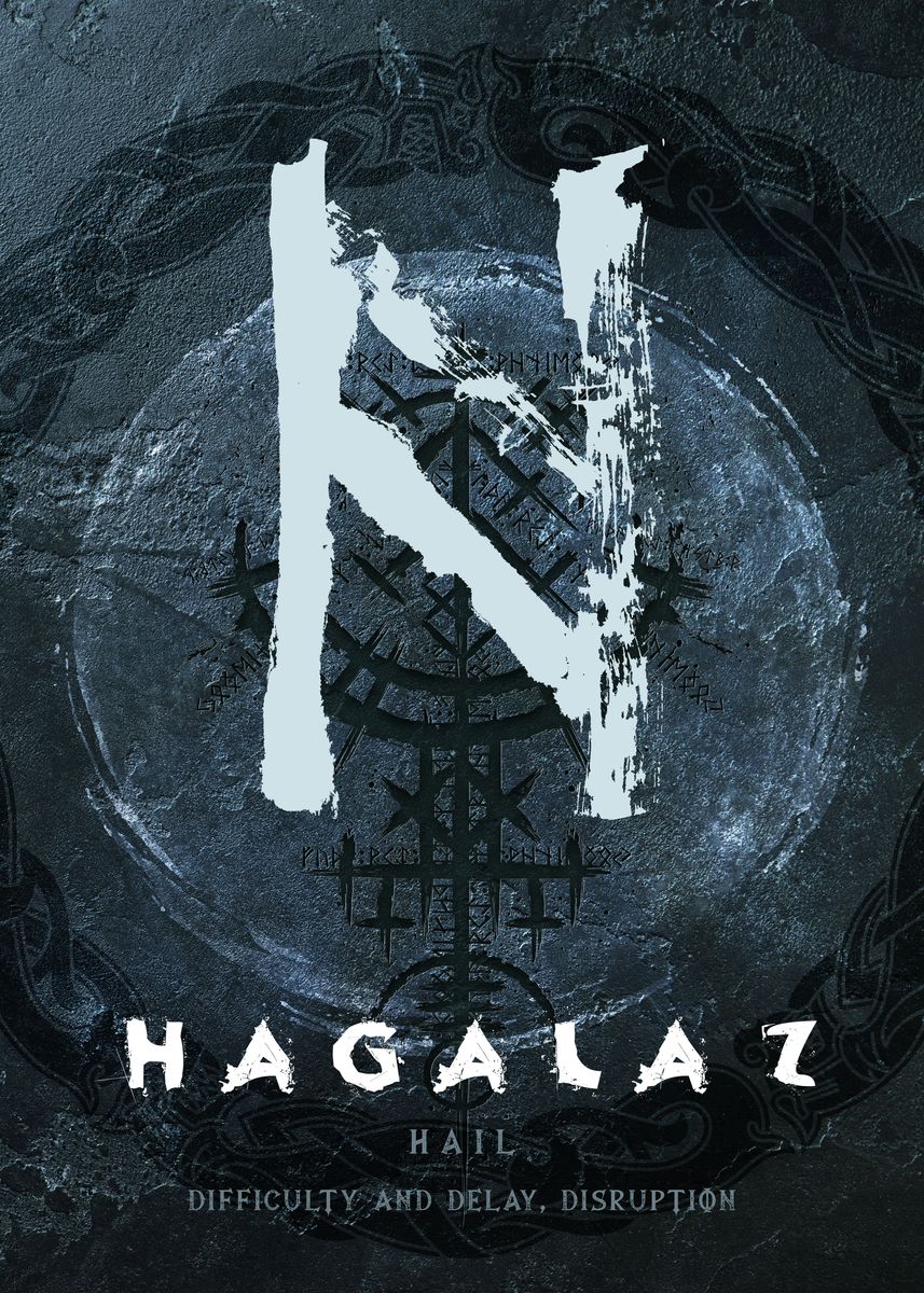 'The Rune Hagalaz' Poster, picture, metal print, paint by ikaruna ...