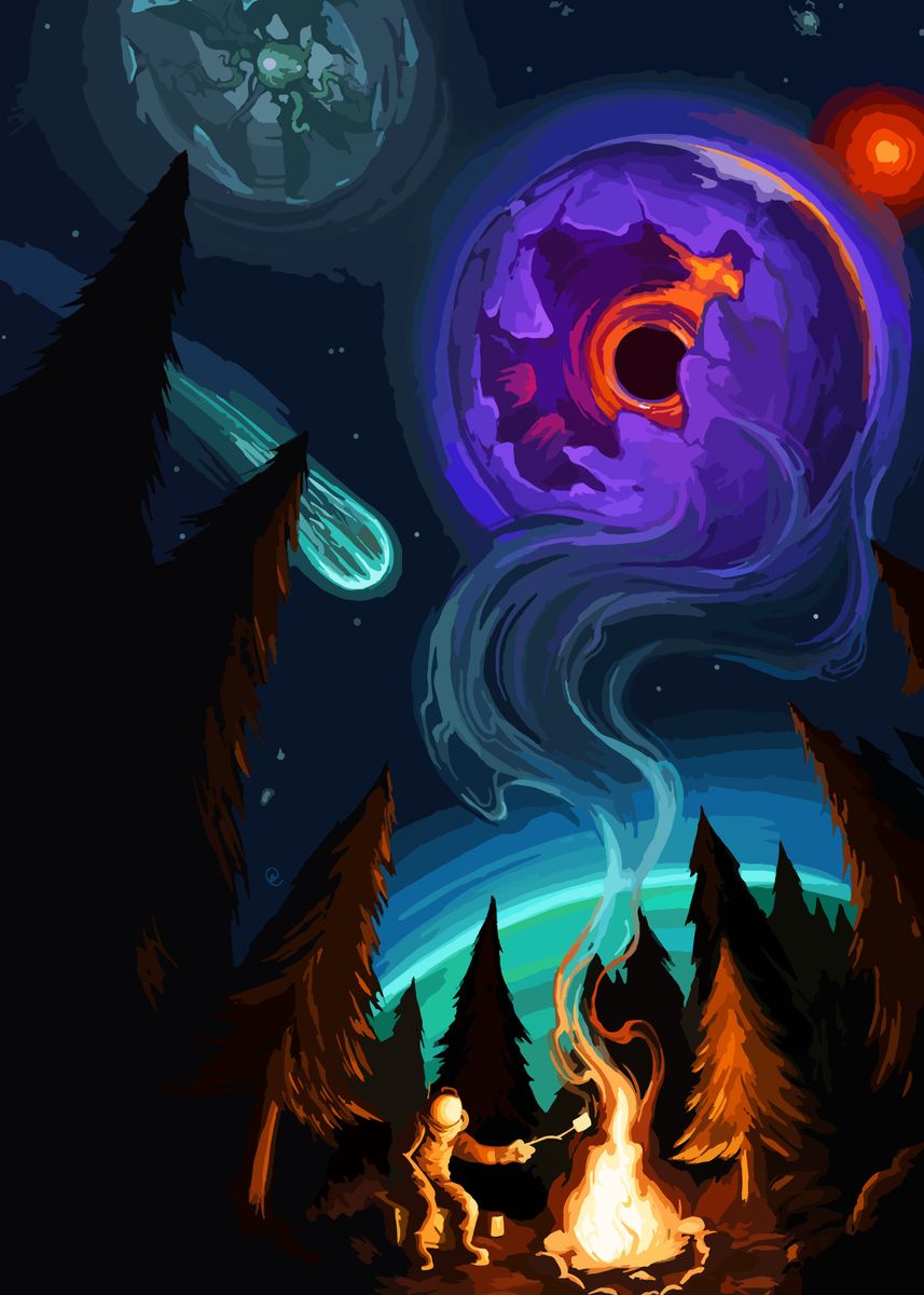 'Outer Wilds Painting' Poster, picture, metal print, paint by GeGeGe 11 ...