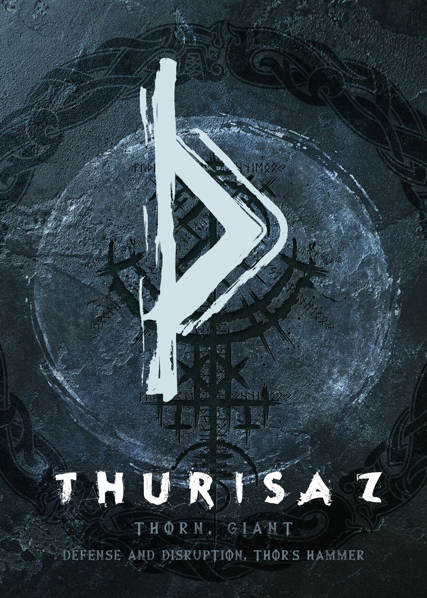 'Thurisaz The Rune of Thor ' Poster, picture, metal print, paint by ...