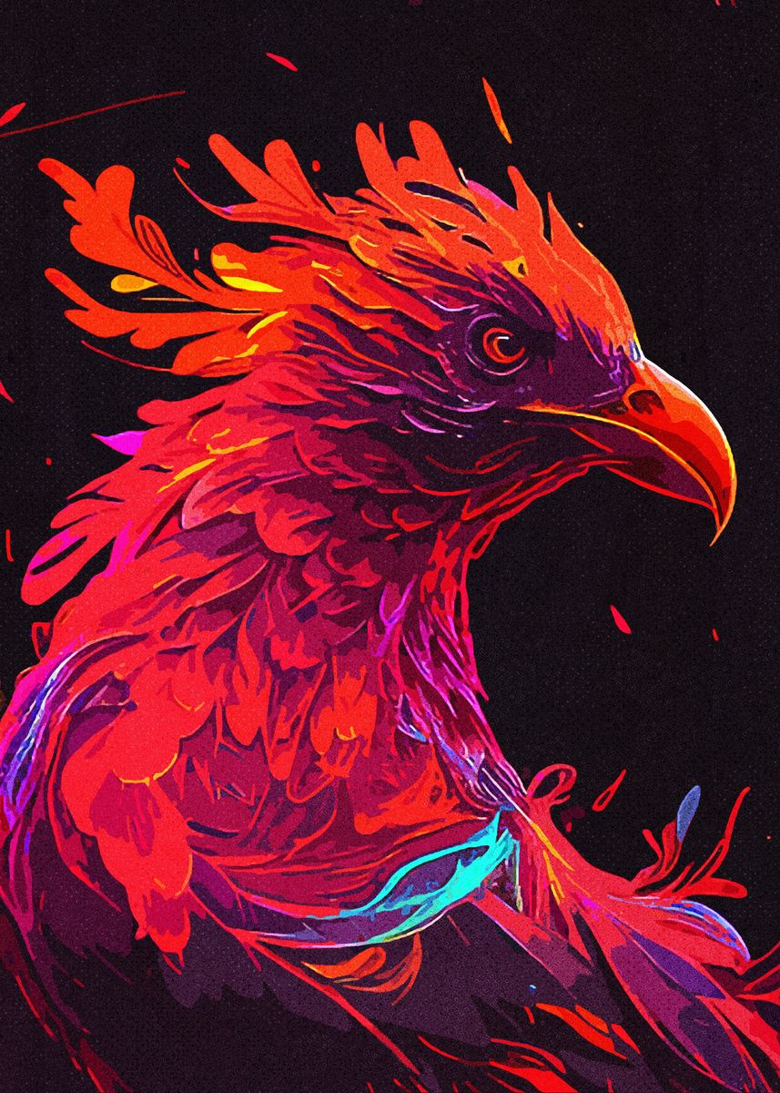 'Phoenix Portrait' Poster, picture, metal print, paint by Fanth | Displate