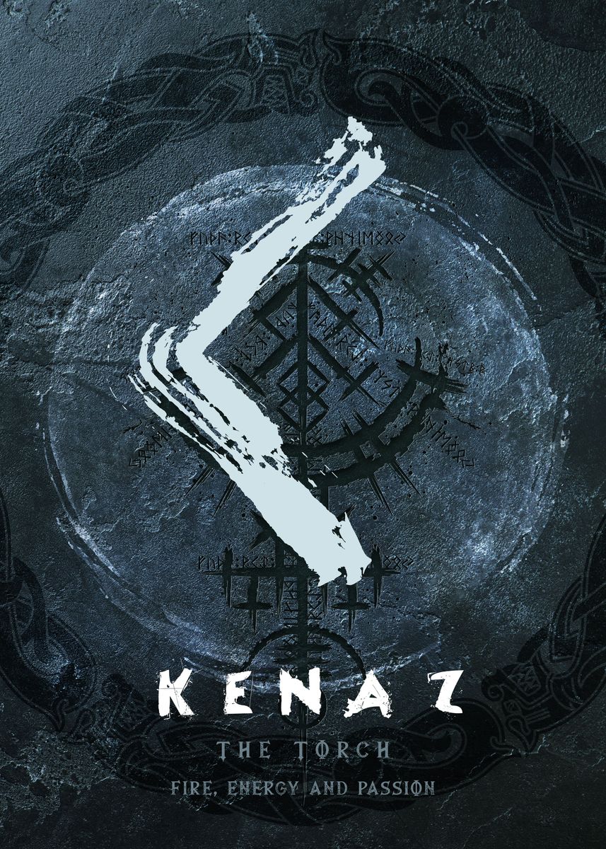'The Rune Kenaz' Poster, picture, metal print, paint by ikaruna | Displate