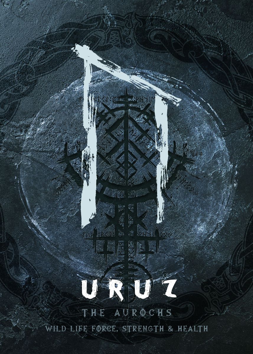'The Rune Uruz' Poster, picture, metal print, paint by ikaruna | Displate