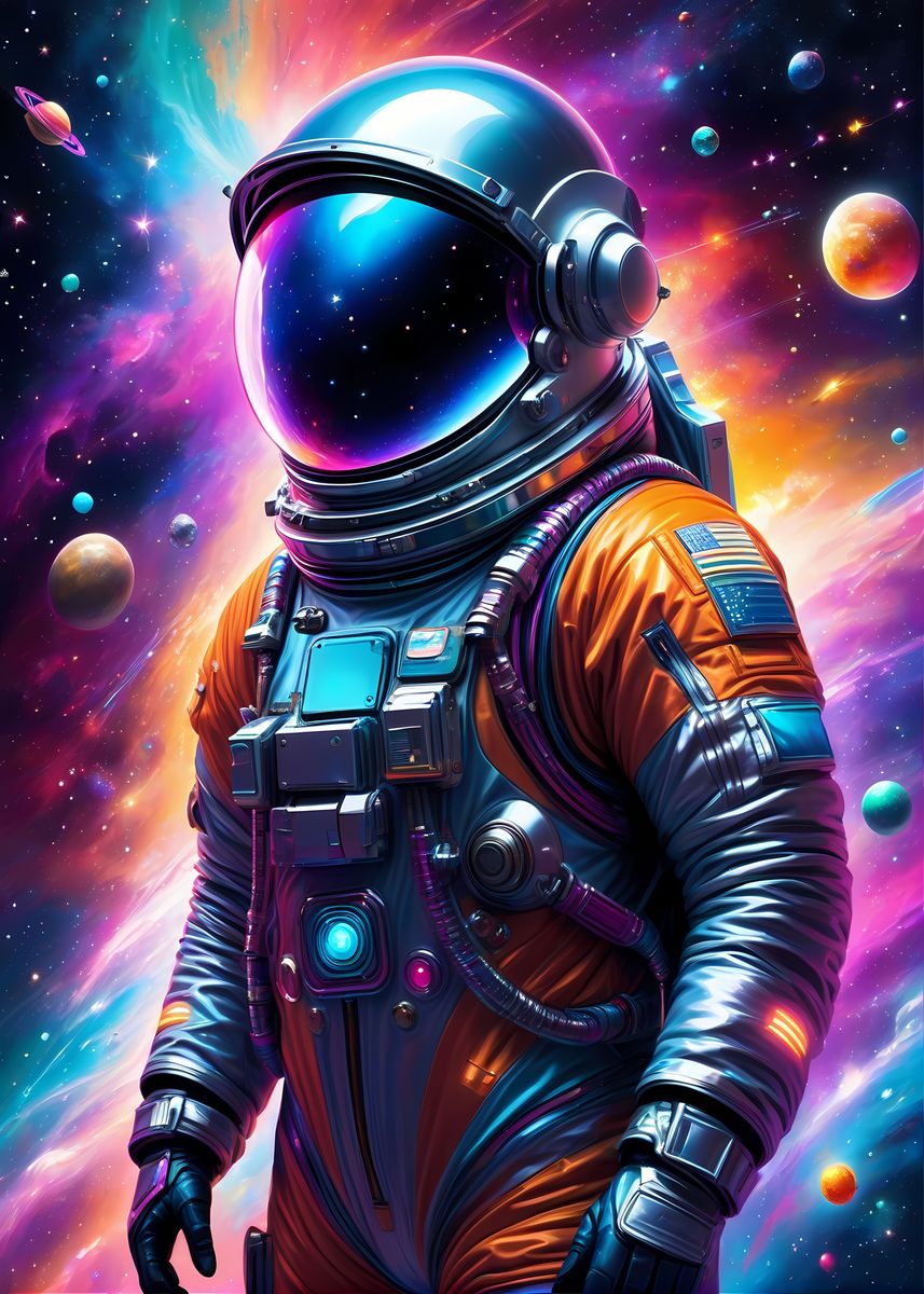 'Spaceman' Poster, picture, metal print, paint by Gangster Art | Displate