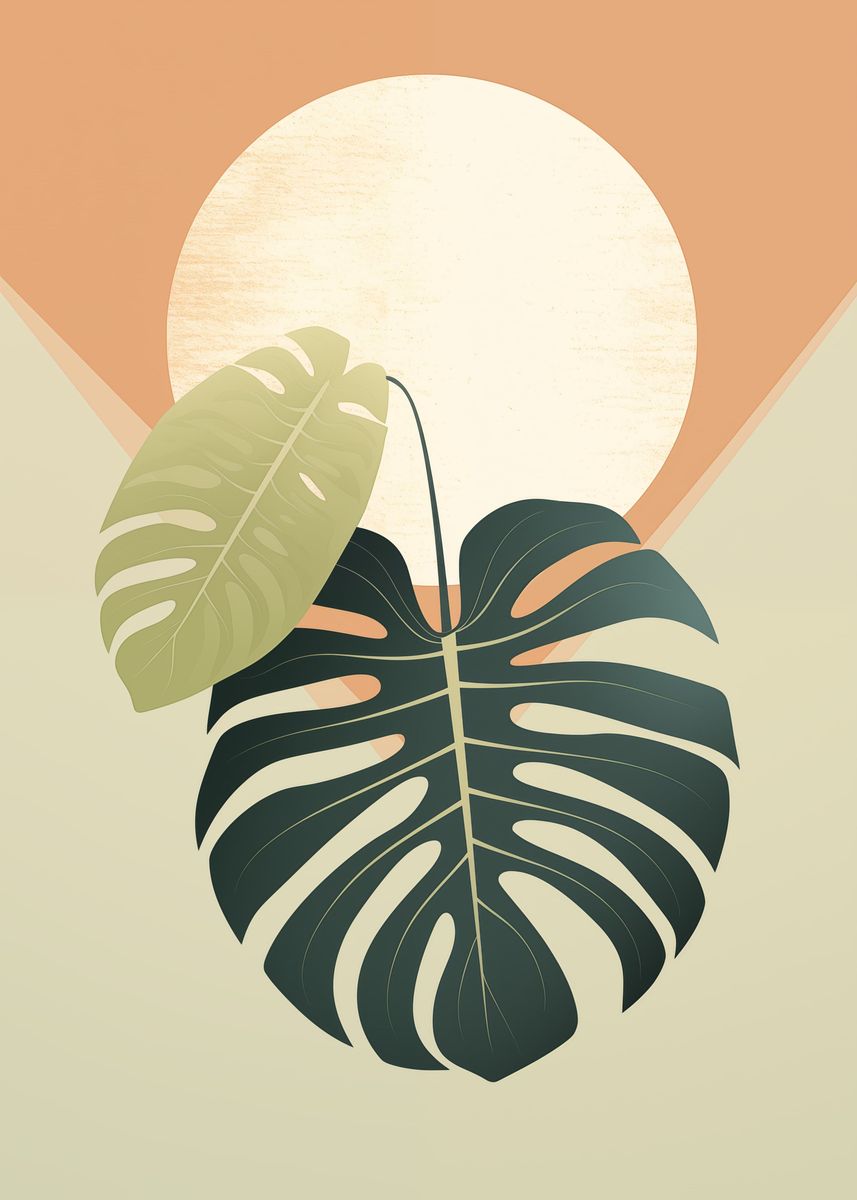 'Botanical Tropical Leaf 2' Poster, picture, metal print, paint by kiki ...