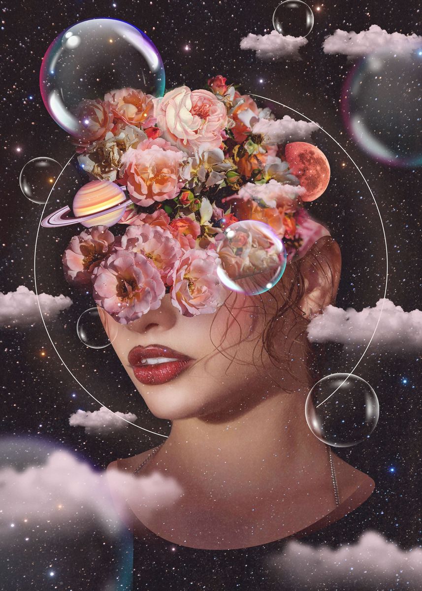 'Galactic Thoughts ' Poster, picture, metal print, paint by Elysian Vision | Displate