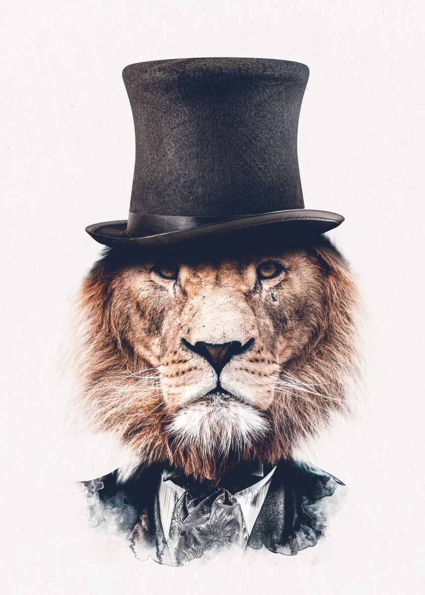 'Classy Lion Light' Poster, picture, metal print, paint by Wouter ...