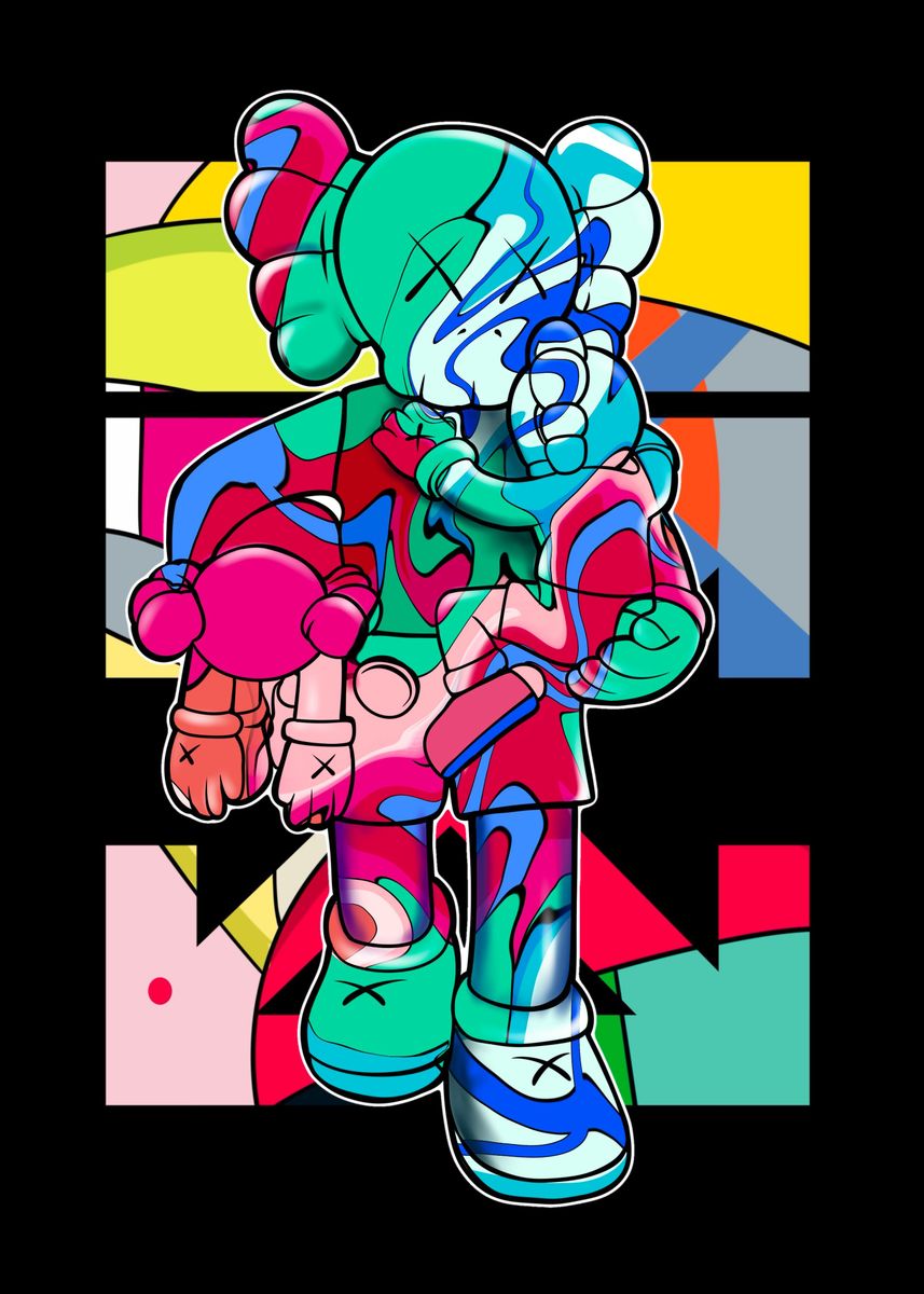 'kaws pop art' Poster, picture, metal print, paint by Boon Edgar | Displate