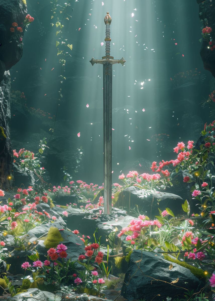 'Enchanted Sword' Poster, picture, metal print, paint by wellyans ...