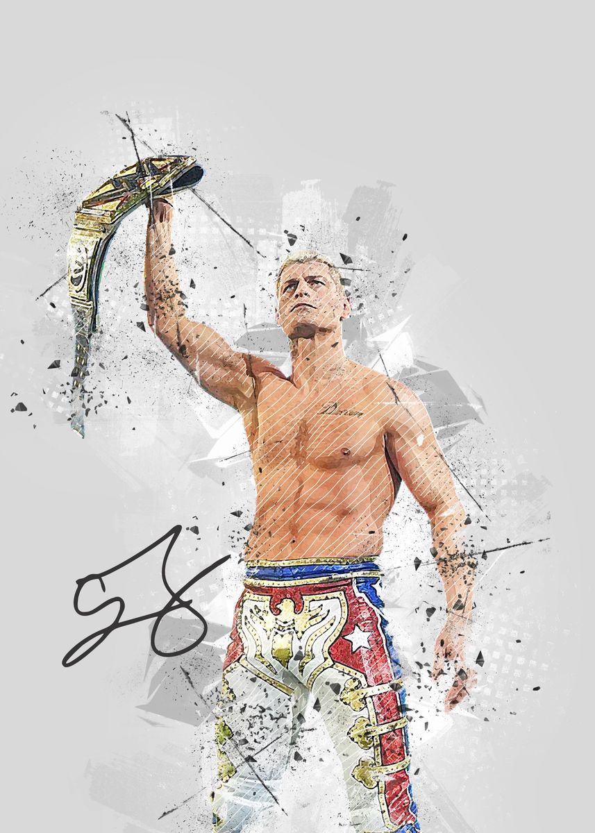 'Cody Rhodes ' Poster, picture, metal print, paint by ART Five | Displate