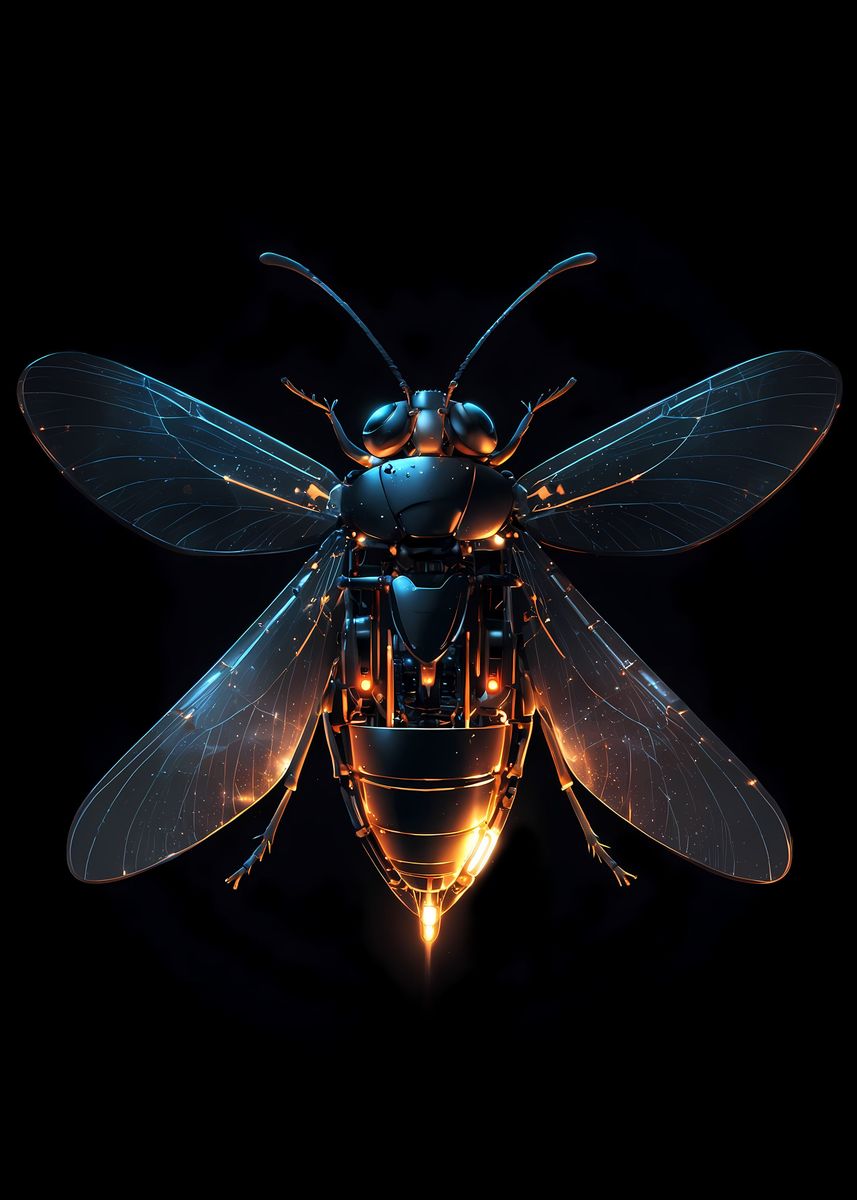 'Nano Spy Fly Robot' Poster, picture, metal print, paint by Shamoon ...