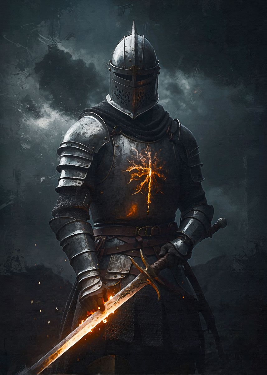 'A Mighty Medieval Knight' Poster, picture, metal print, paint by ...