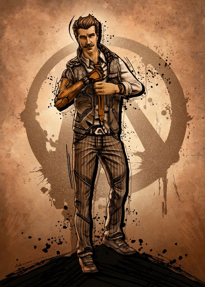 'Rhys' Poster, picture, metal print, paint by Borderlands | Displate