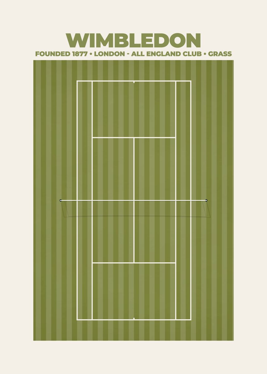 'Wimbledon Tennis Court' Poster, picture, metal print, paint by aio ...