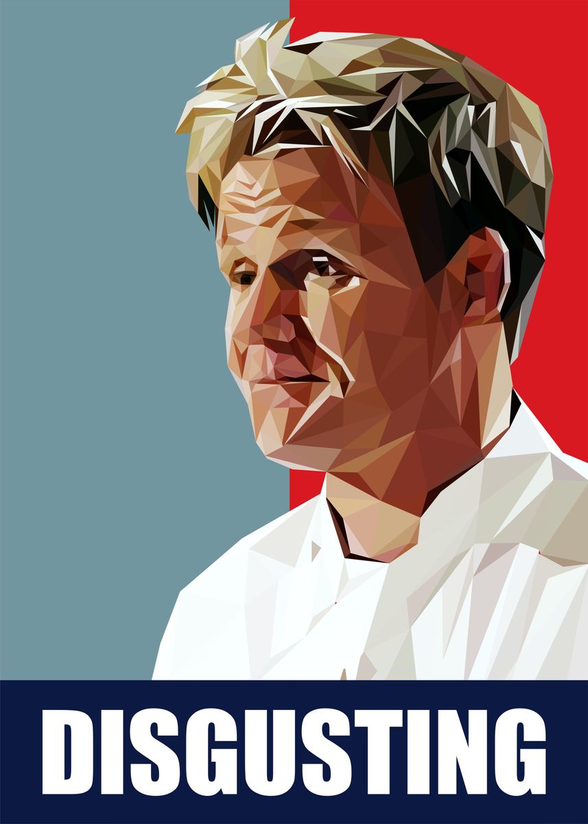 'disgusting face gordon ' Poster, picture, metal print, paint by ...