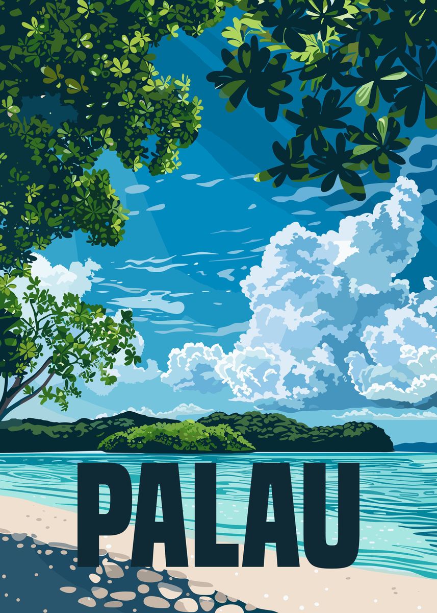 'Palau Island' Poster, picture, metal print, paint by Mesh | Displate